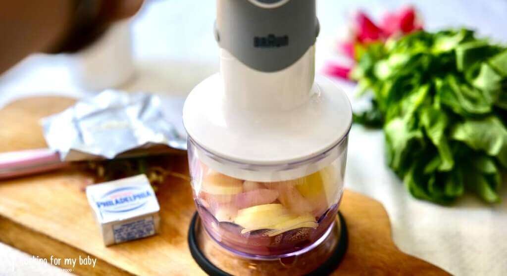 Pink Radish, Potato, and Cream Cheese baby Puree Recipe (From 6 Months ...